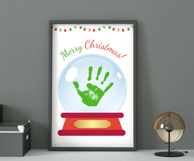 Christmas Snow Globe Handprint Craft, DIY Handprint Keepsake (digital ...