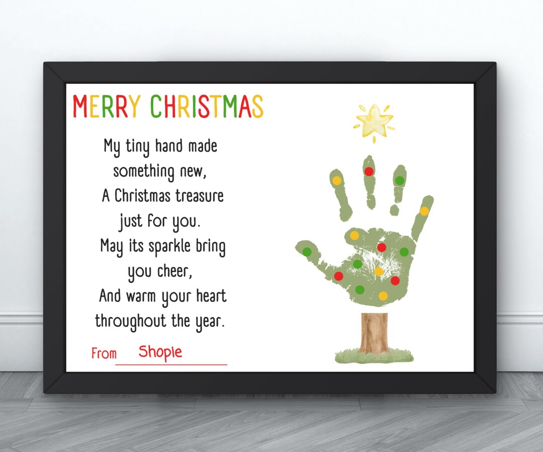 Christmas Tree Handprint Poem, DIY Kid's Craft (digital Download) - Etsy