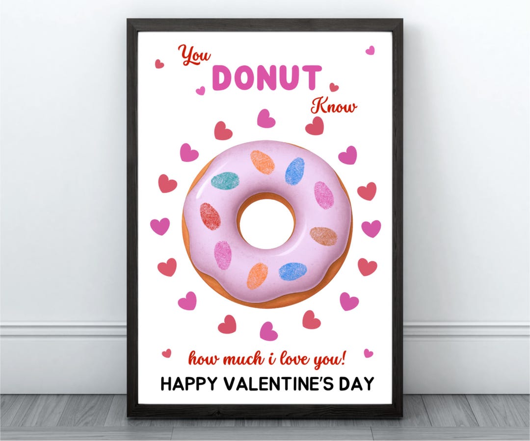 Donut Valentine Craft Printable for Kids | Handprint Keepsake Activity ...