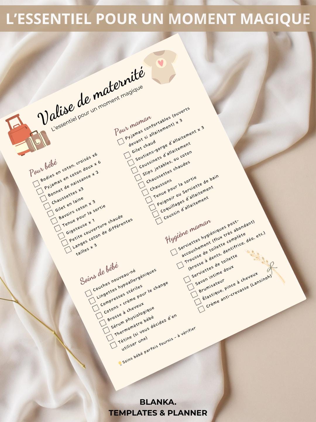 Printable Maternity Suitcase Checklist – Complete PDF Checklist for Mom ...
