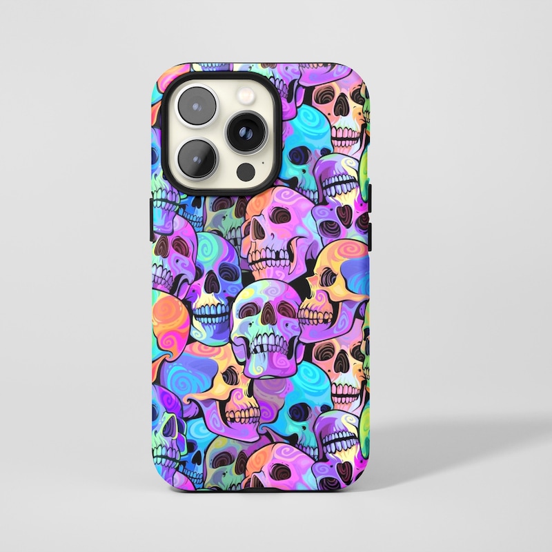 Rainbow Skull Phone Case - Etsy