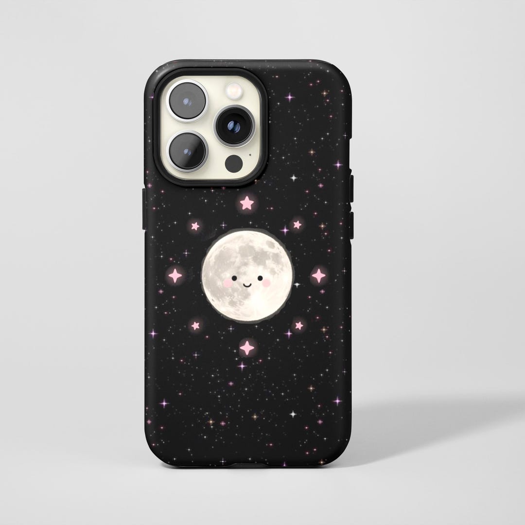 Smiling Full Moon Phone Case,starry Sky Planets Celestial Stars,cover ...