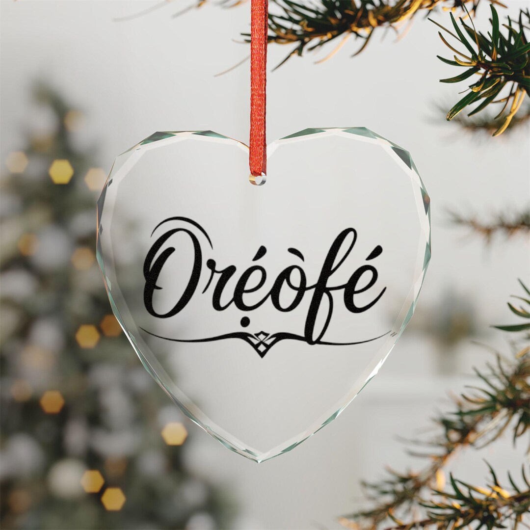 Oréofé Script Heart Crystal Glass Ornament - Etsy