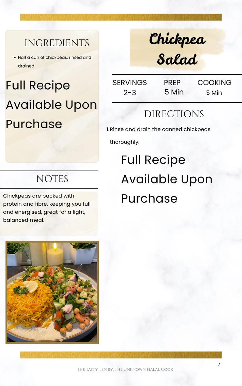 Easy Halal Recipe Book • 10 Quick Meals, Desserts (digital Download) - Etsy
