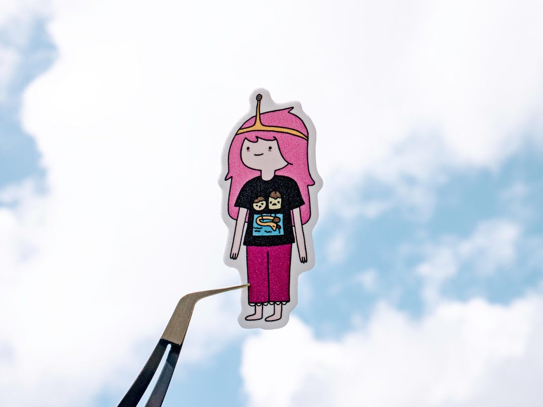 Adventure Time 2.5" Frosted Glitter Vinyl Sticker | Princess Bubblegum ...