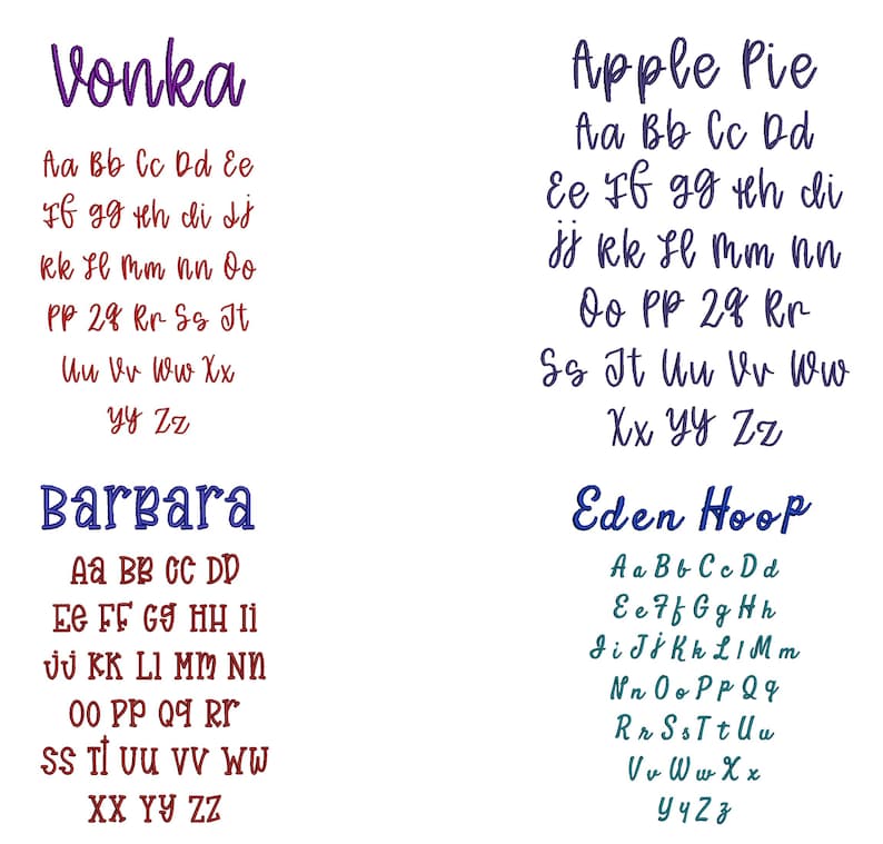 30 BX Embroidery Fonts Bundle | Machine Alphabet Pack, 9 Formats ...