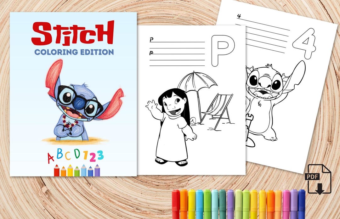 Stitch Coloring Book to Download – Learn Alphabet and Numbers ...