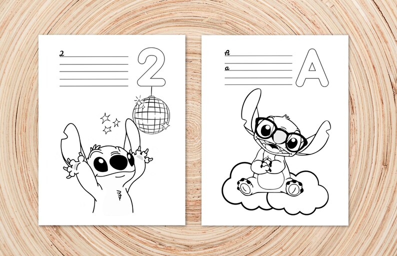Stitch Coloring Book to Download – Learn Alphabet and Numbers ...