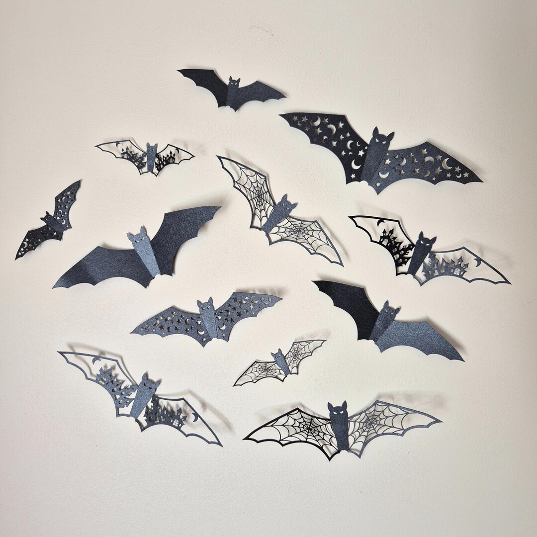 3D Bat Wall Decor, Bats Halloween Decor, Bat Wall Decals, Halloween ...