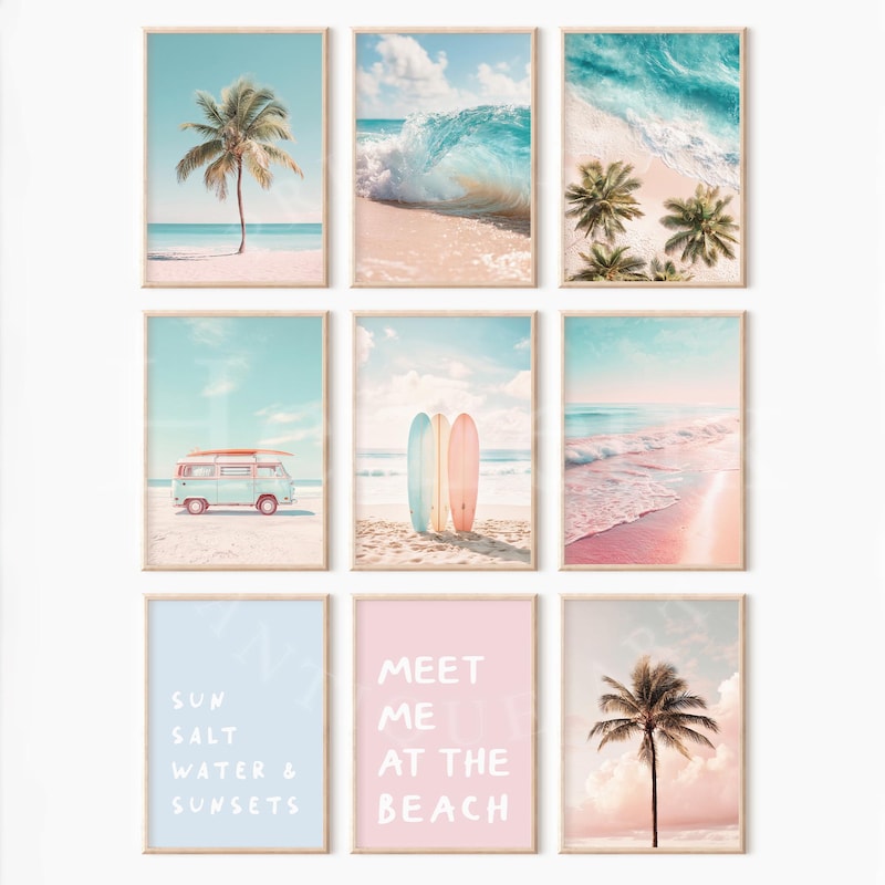 Minimalist Beach Art Set - Etsy