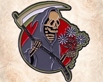 Grim Reaper Scythe Pin - Etsy