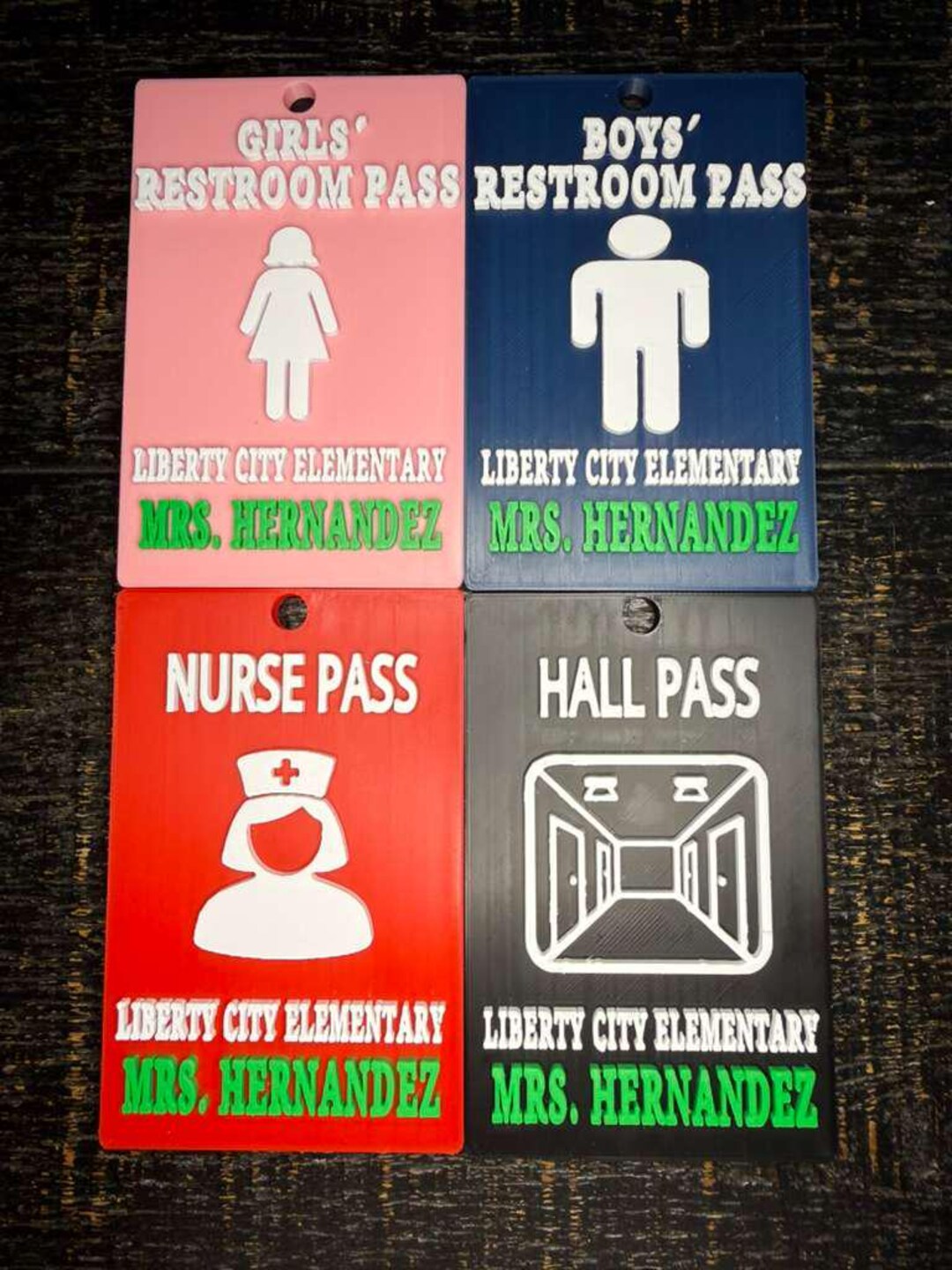 Personalized Teacher Hall Passes 3D Printed - Etsy