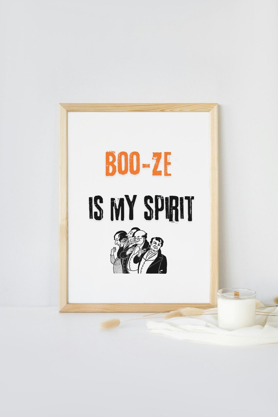 Halloween Wall Poster Printable Boo-ze Funny Punny - Etsy