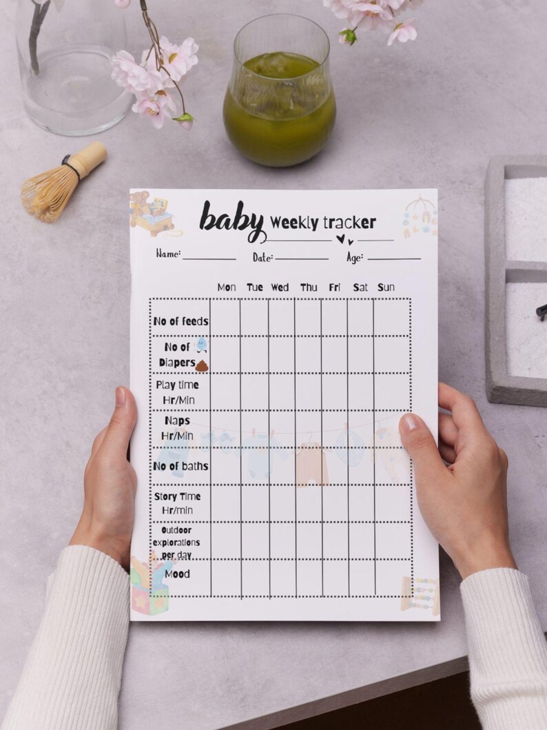 Baby Weekly Tracker Printable: Feeding, Diaper, Nap Schedule (PDF) - Etsy