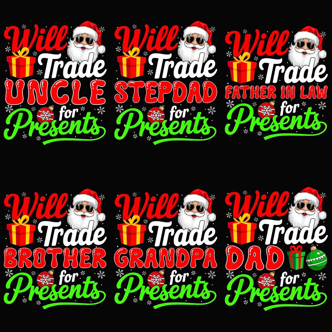 Trading Presents Christmas PNG – Funny Family Matching Group Holiday ...
