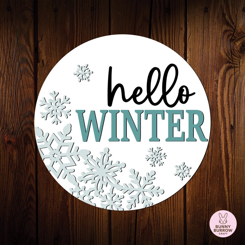 Hello Winter Snowflakes DIY Kit – DIY Door Decor – Wall Decor – Laser ...