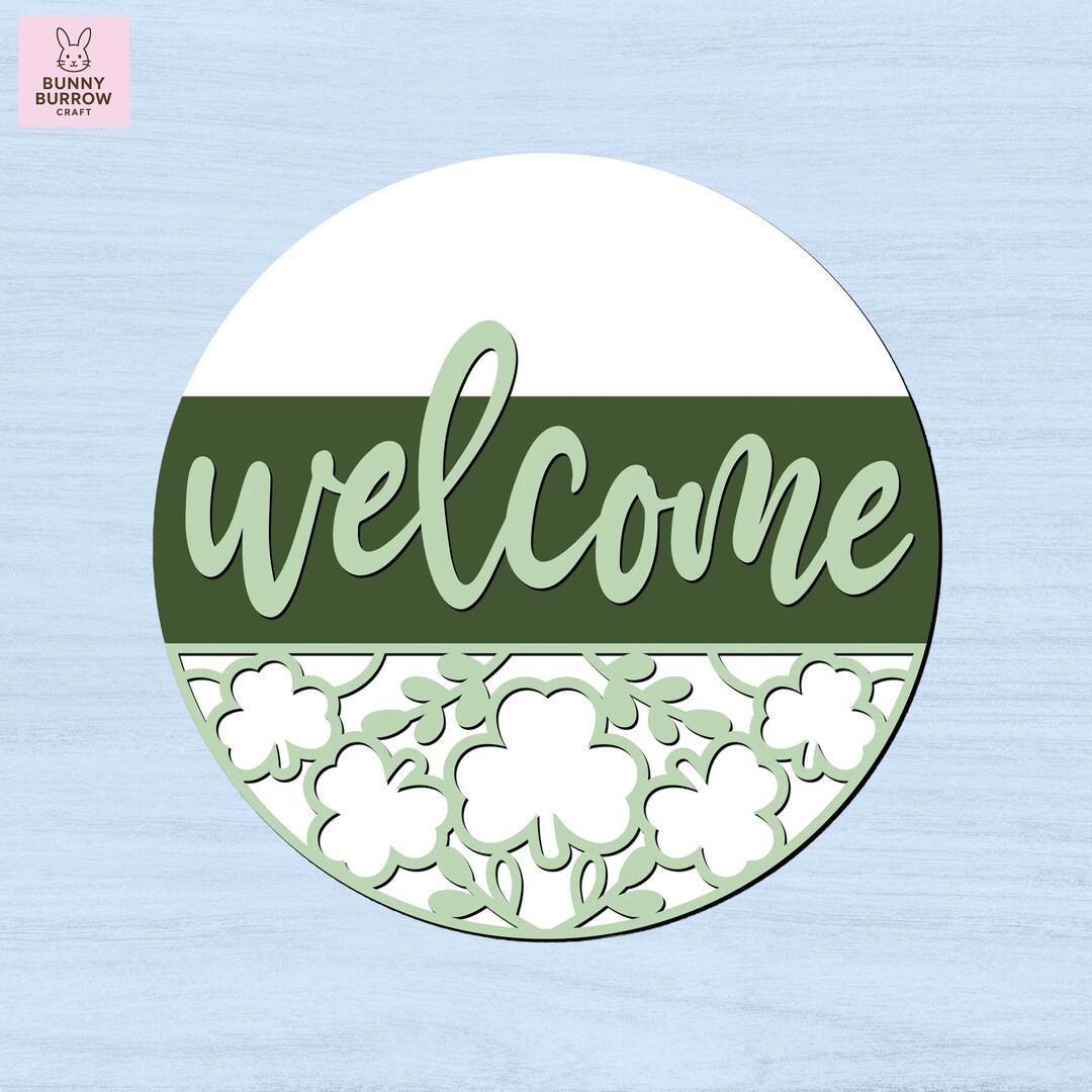 Welcome Clover Pattern DIY Kit – DIY Door Decor – Paint Your Own Sign ...