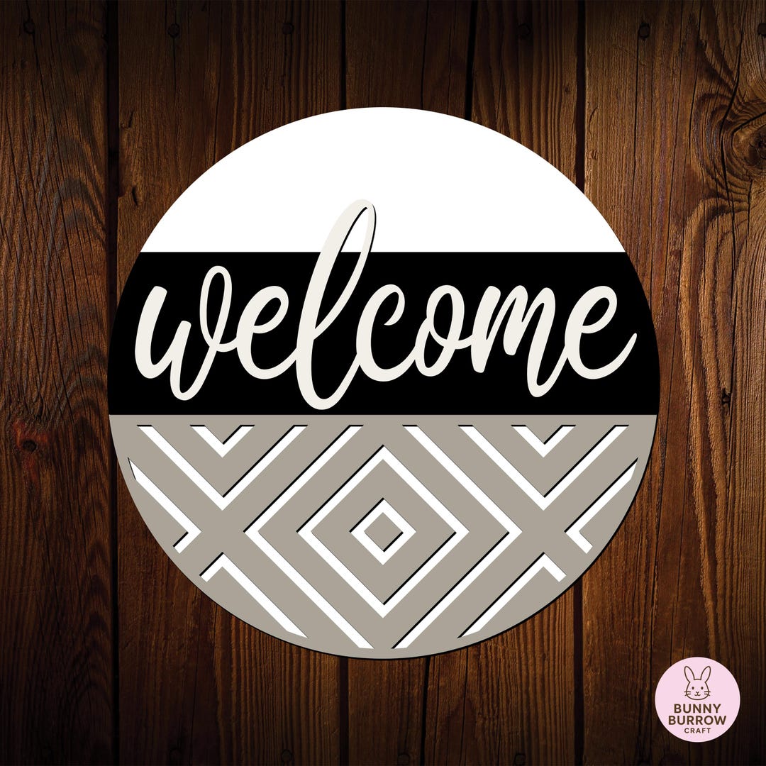 Welcome Geometric Sign DIY Kit – DIY Door Decor – Wall Decor – Laser ...