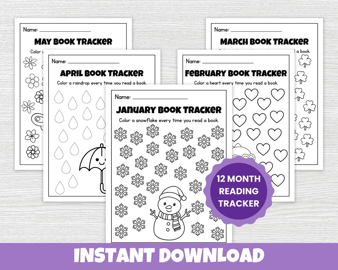 Kid's Book Reading Tracker, Reading Log, Book Log for Kids, Printable ...