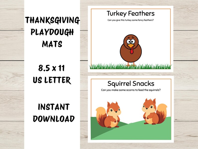 Printable Thanksgiving Playdough Mats, Preschool Sensory, Digital ...