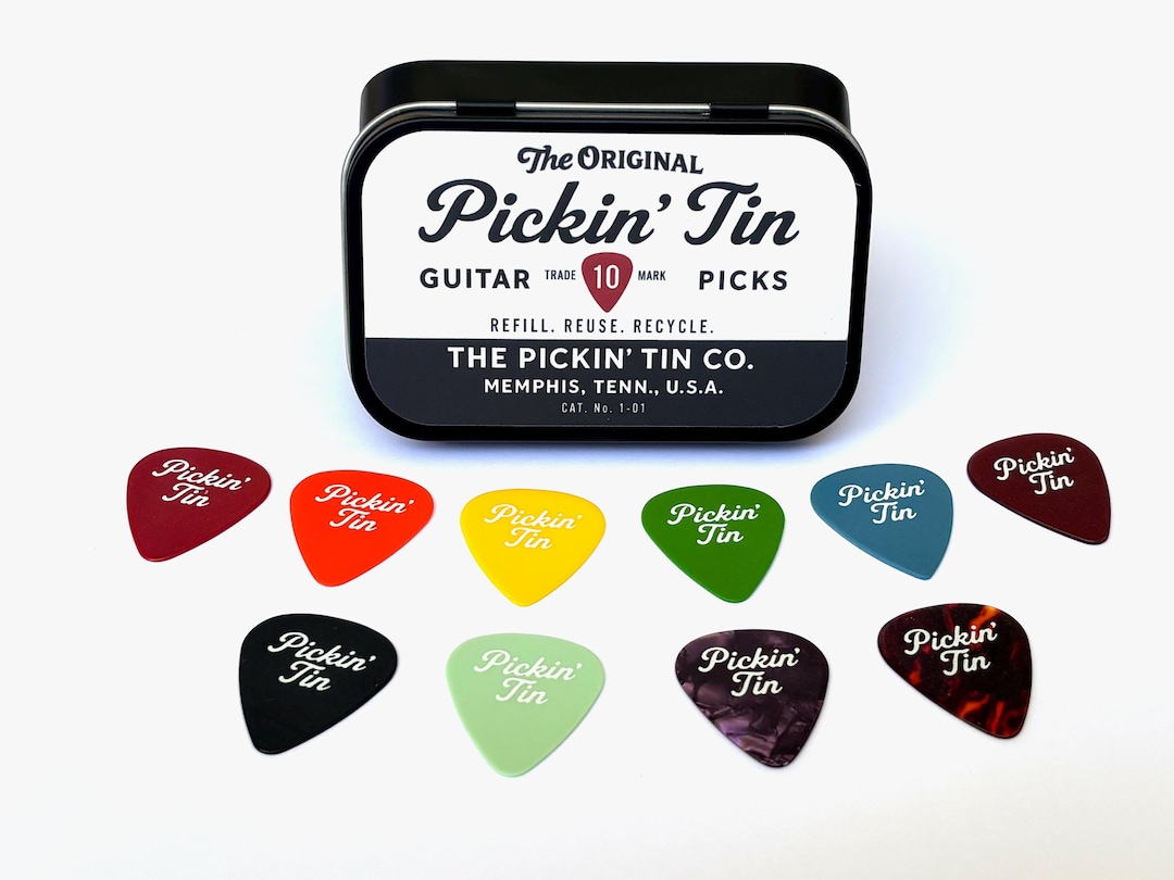Pickin' Tin Guitar Pick Box: Collectible Americana Gift for Musicians ...