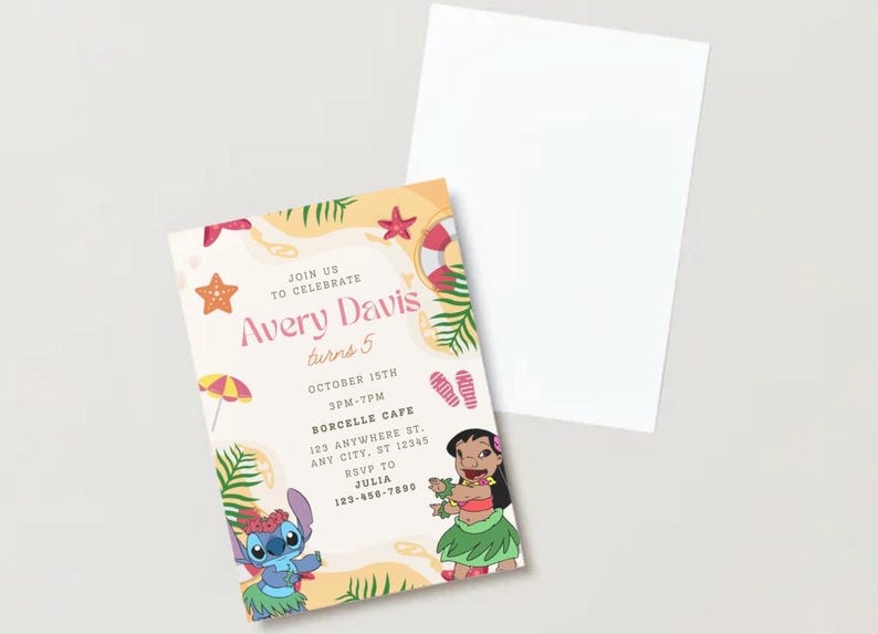 Lilo and Stitch Birthday Invitation - Etsy