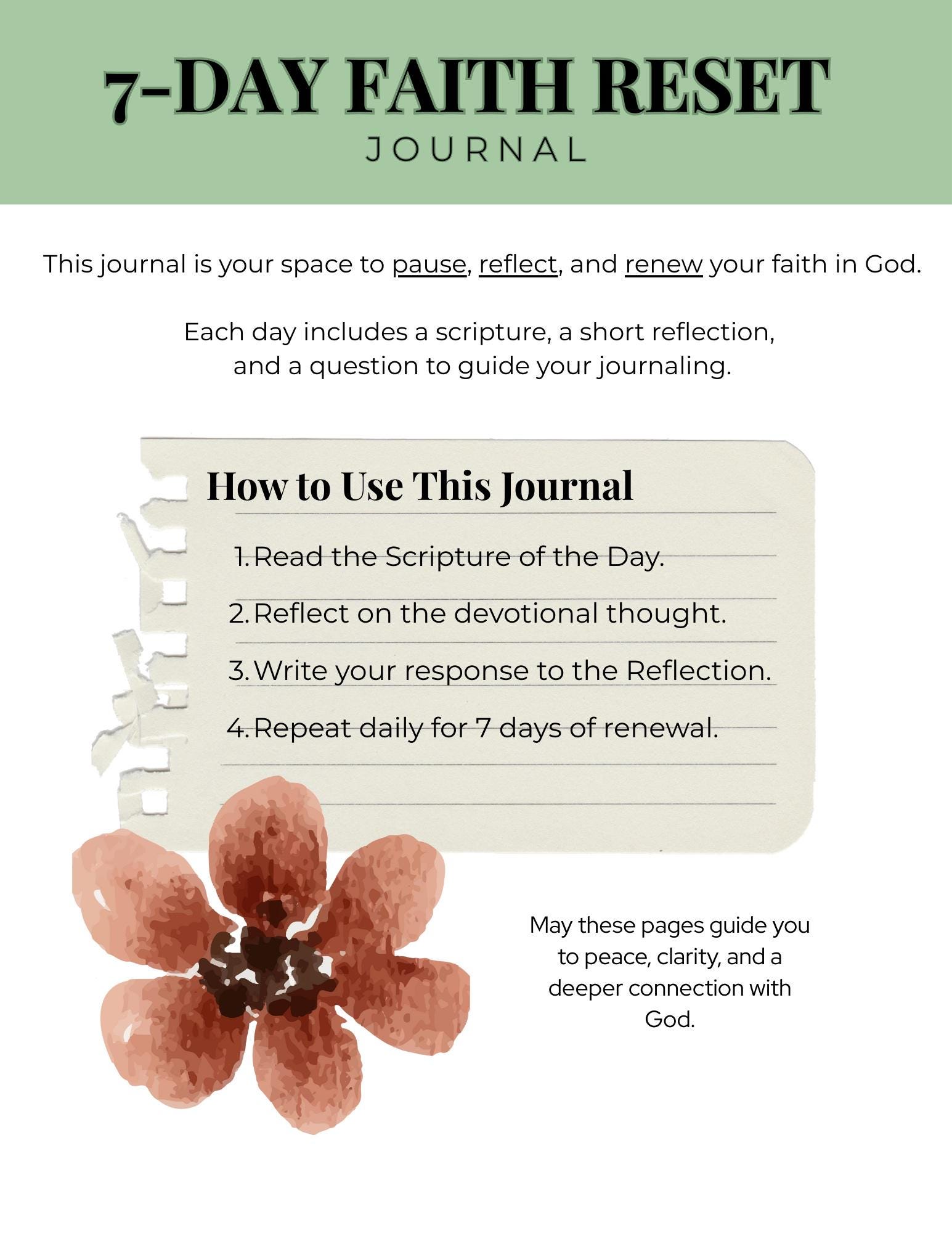 7-day Faith Reset Journal | Christian Printable Devotional | Bible ...