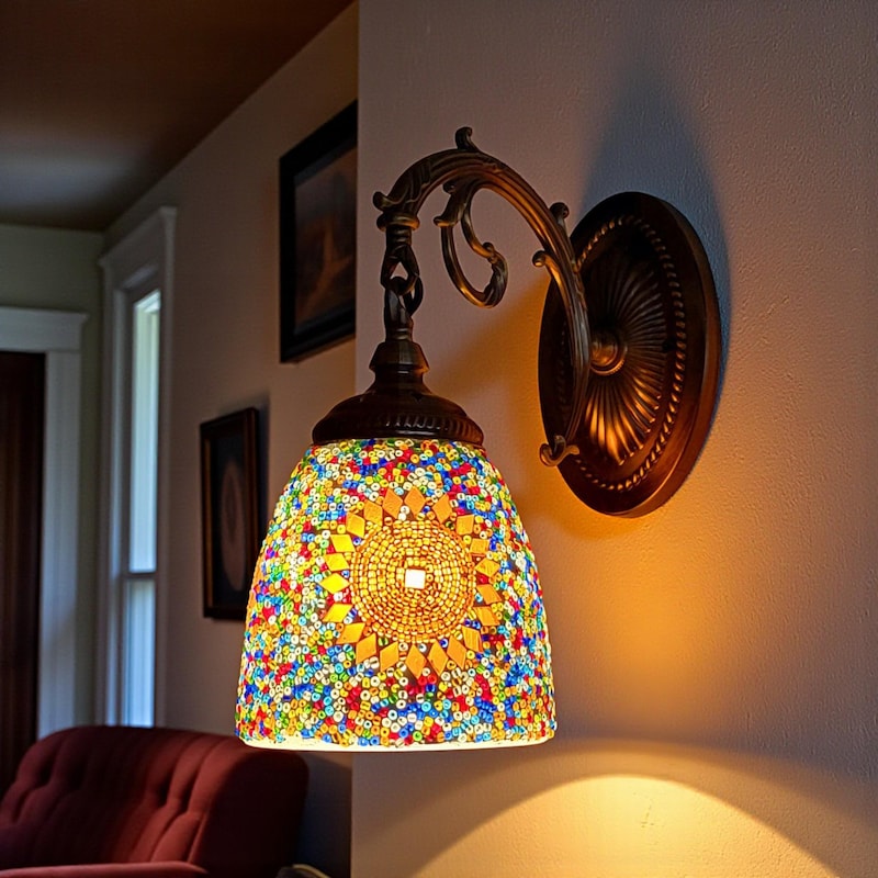 Stained Glass Sconce - Etsy