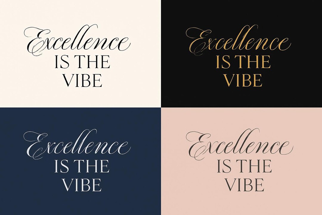 Excellence is the Vibe 3-font Mega Pack: Calligraphy, Geometric, Serif ...