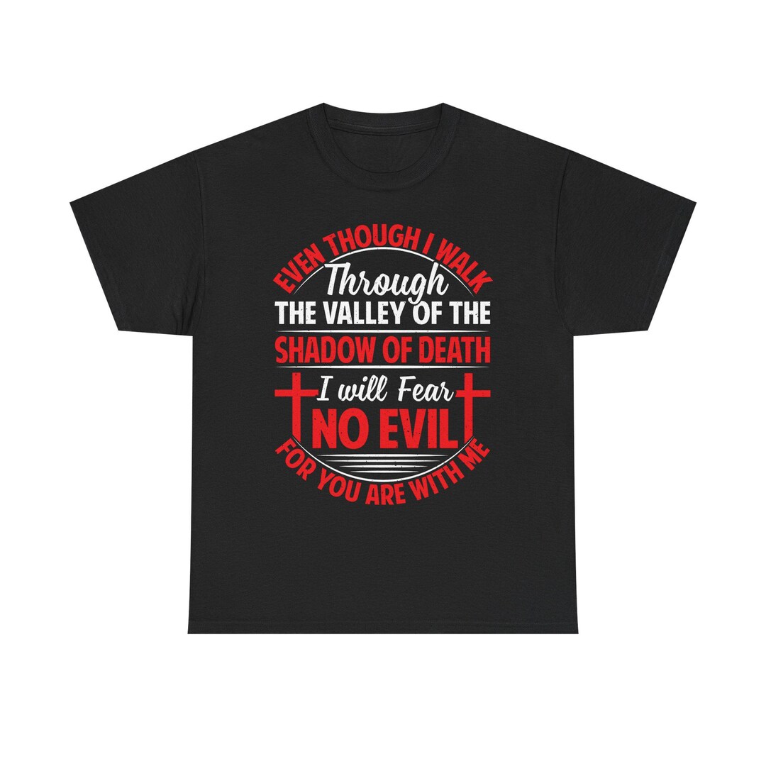 No Evil Cross Scripture T-shirt | Psalm 23 Faith Tee, Religious Apparel ...