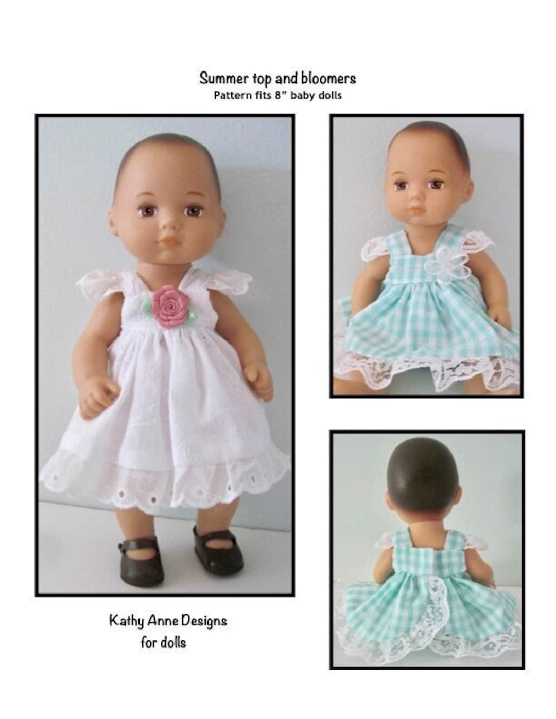 PDF Summer Top and Bloomers Sewing Pattern Fits 8" Baby Dolls, Such as ...