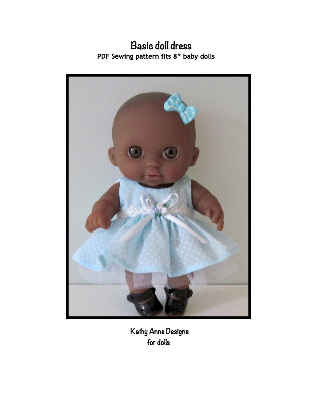 Basic Doll Dress PDF Sewing Pattern Fits 8" Baby Dolls, Such as Lil ...