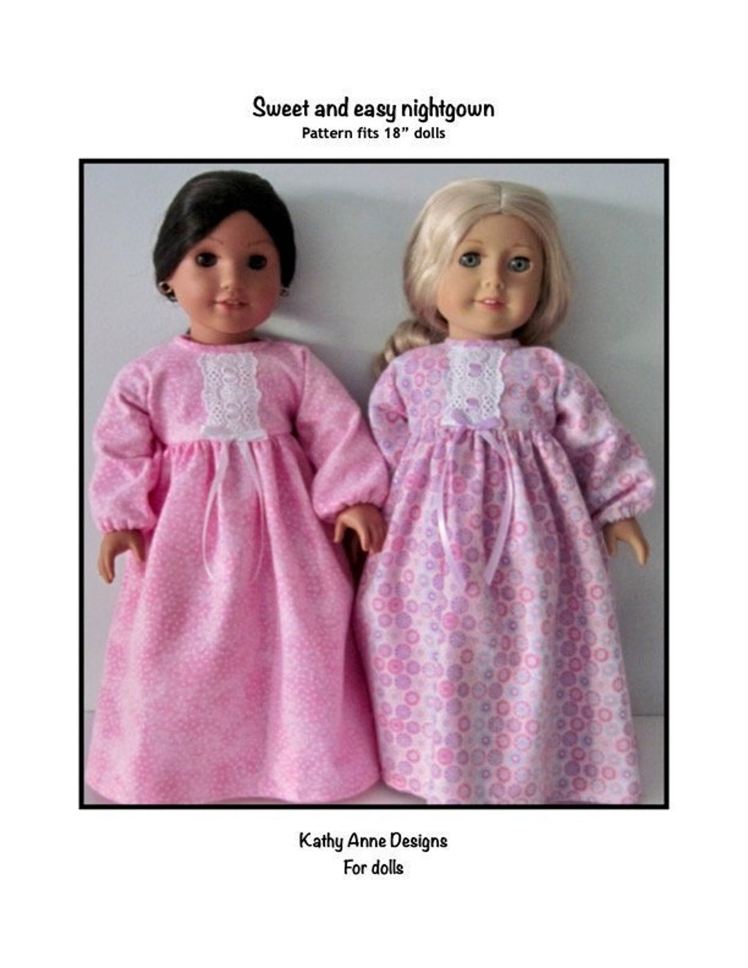 PDF Sweet and Easy Nightgown Pattern Fits 18" Dolls, Such as American ...