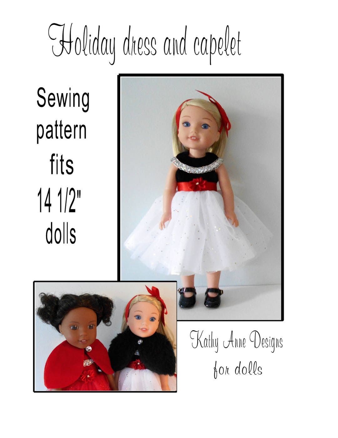 Holiday Dress and Capelet Sewing Pattern Fits 14 1/2" Dolls - Etsy