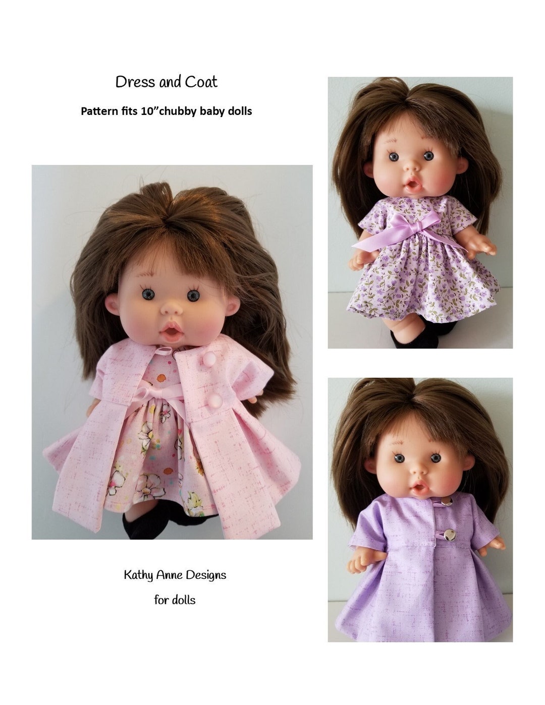 PDF Dress and Coat Pattern Fits Chubby 10" Dolls, Such as Pepotes - Etsy