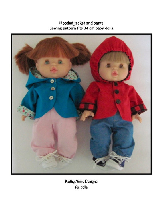 PDF Hooded Jacket and Pants Sewing Pattern Fits 34 Cm Dolls | Etsy Canada