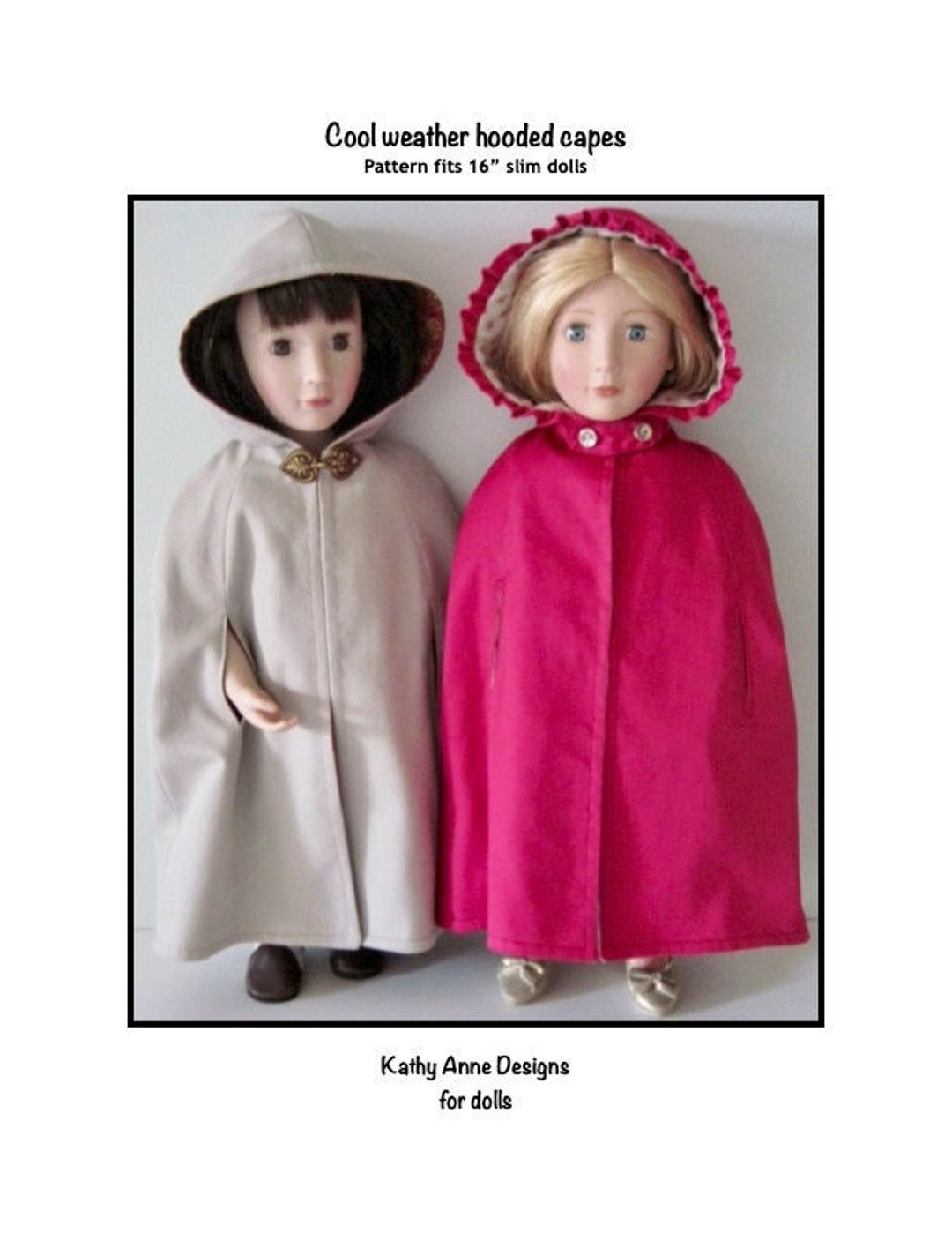 PDF Cool Weather Hooded Capes Pattern Fits 16" Dolls, Such as A Girl ...