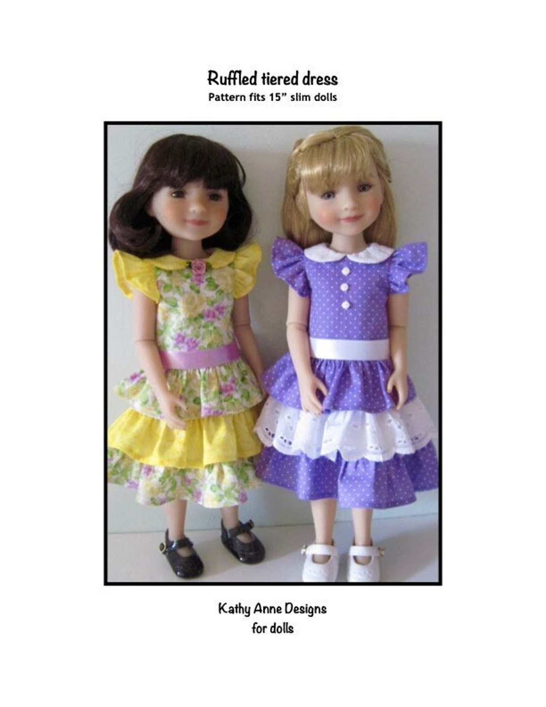 PDF Ruffled Dress Sewing Pattern Fits 15" Slim Dolls, Such as Ruby Red ...