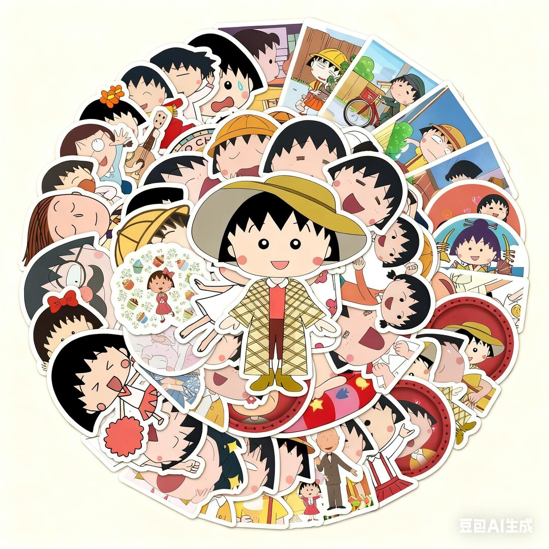 50pcs-chibi Maruko-chan Stickers Pack | Cute Anime Vinyl Decals ...