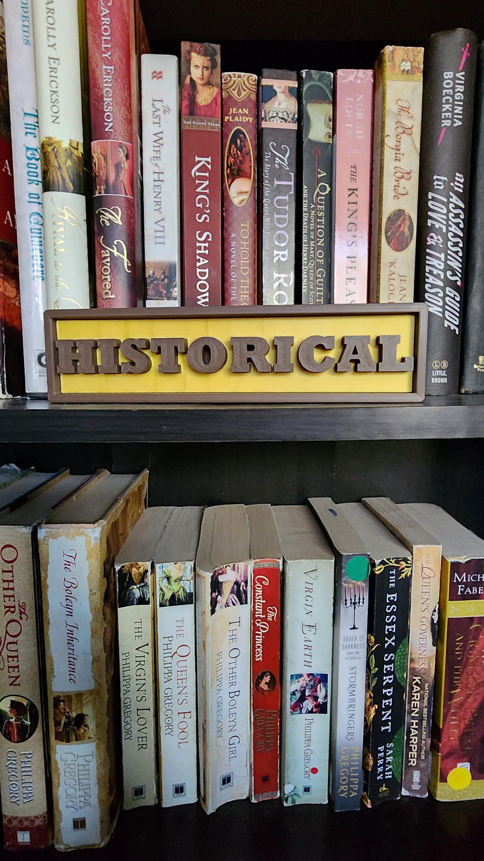 Historical Fiction Bookshelf Sign | 3D Printed Genre Shelf Label for ...