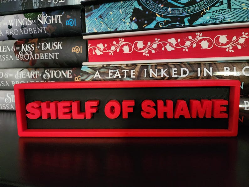 Shelf of Shame Sign: Funny Bookshelf Decor - Etsy