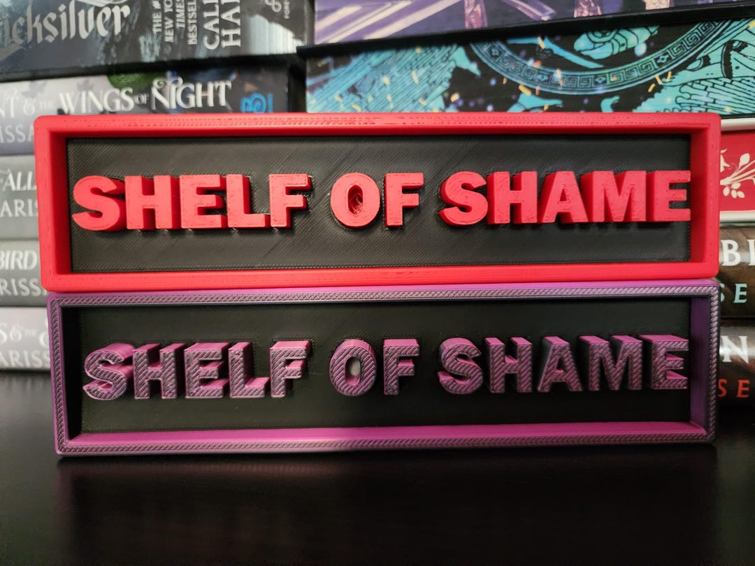 Shelf of Shame Sign: Funny Bookshelf Decor - Etsy