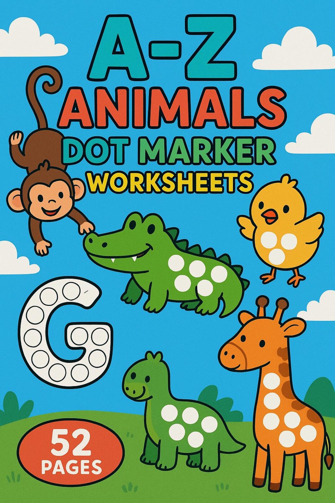 A-Z Animals Dot Marker Activity Book – 52-page Alphabet Learning - Etsy