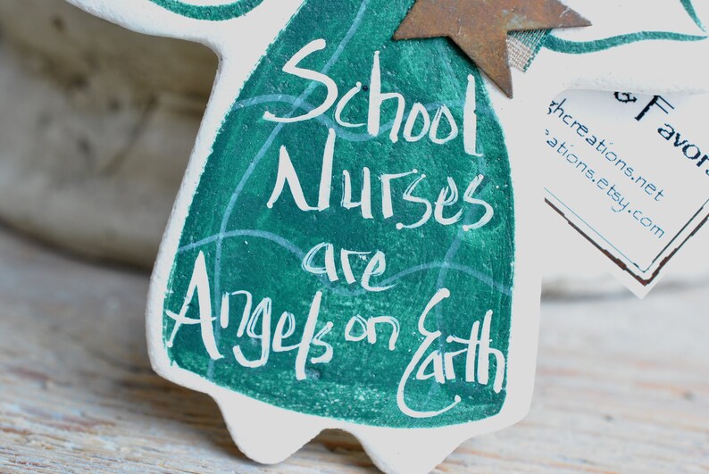 Nurse Gift School Nurse Ornament Salt Dough Angel Ornament | Etsy