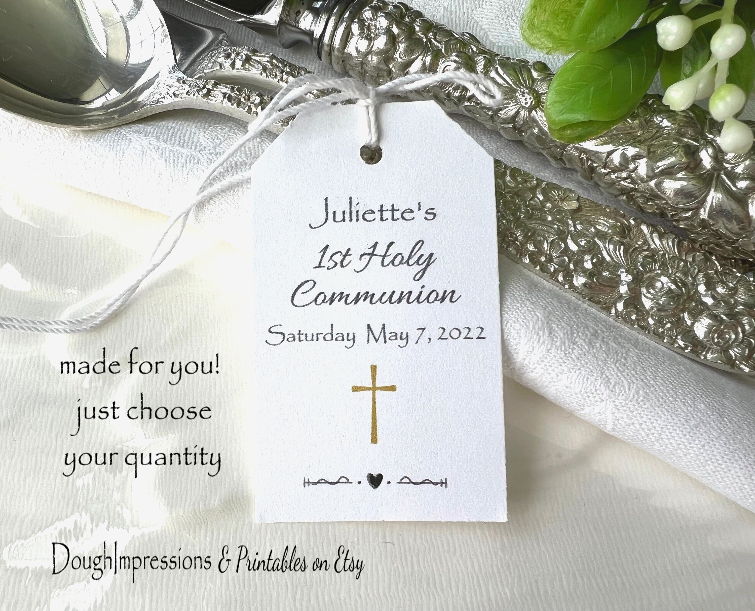 Made for You First Holy Communion Favor Gift Tags Personalized Hang ...