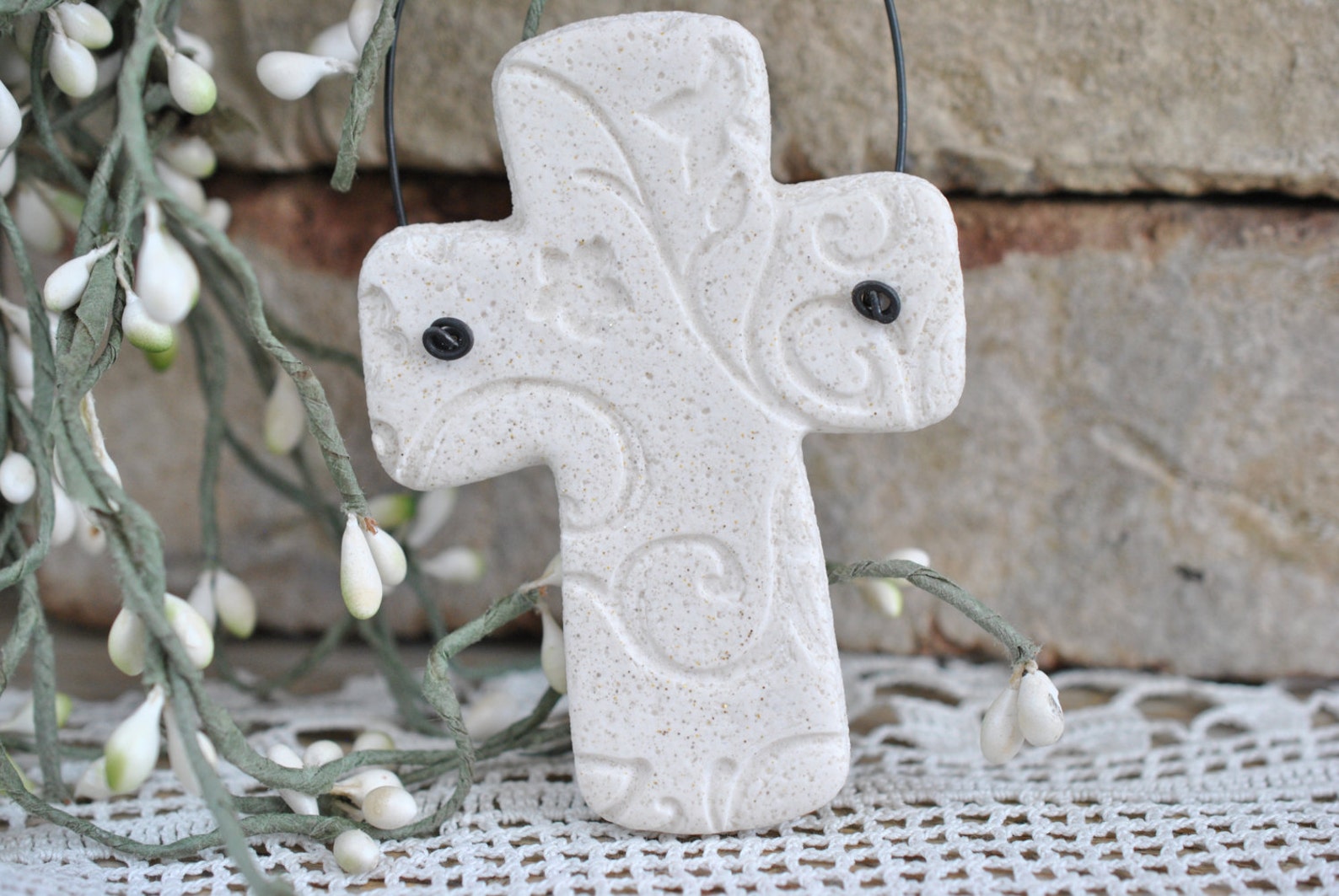 Girl or Boy Baptism Communion Cross Decorations Salt Dough - Etsy