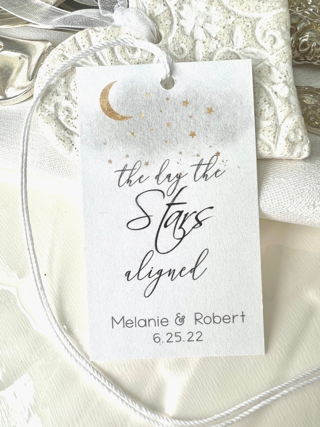 Printable Moon and Stars Wedding Favor Tag Editable Template 2.5x1.5 ...