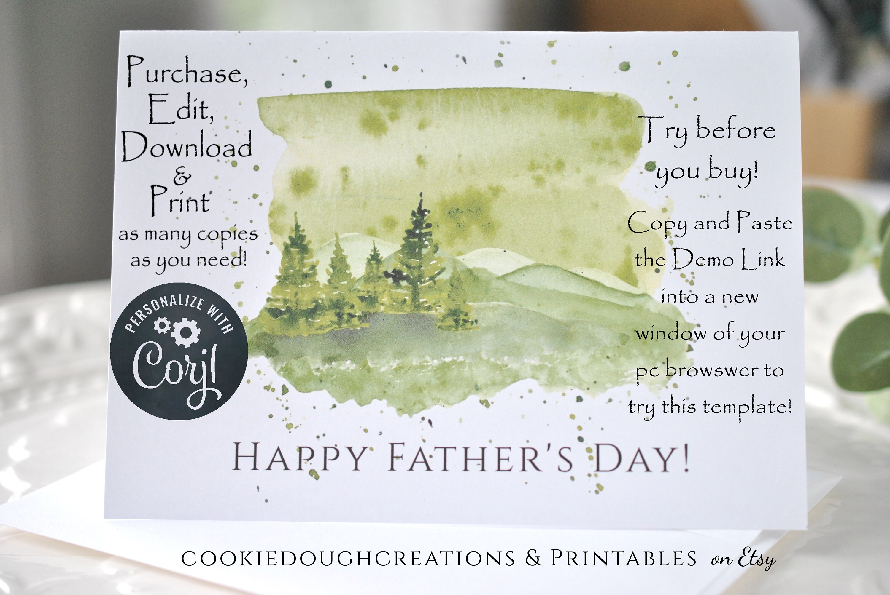 Editable Father's Day Digital Template Printable Digital - Etsy