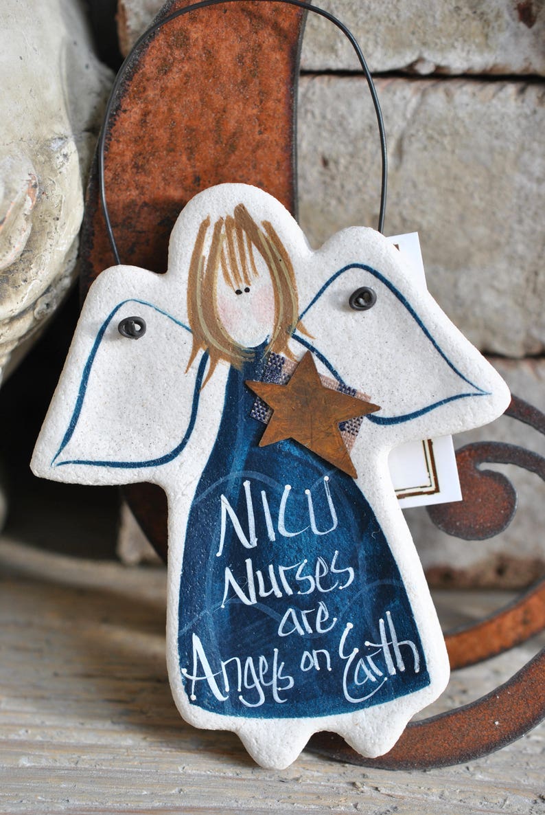 NICU Nurse Gift Salt Dough Ornament Gift for Nurses Angel Ornament ...