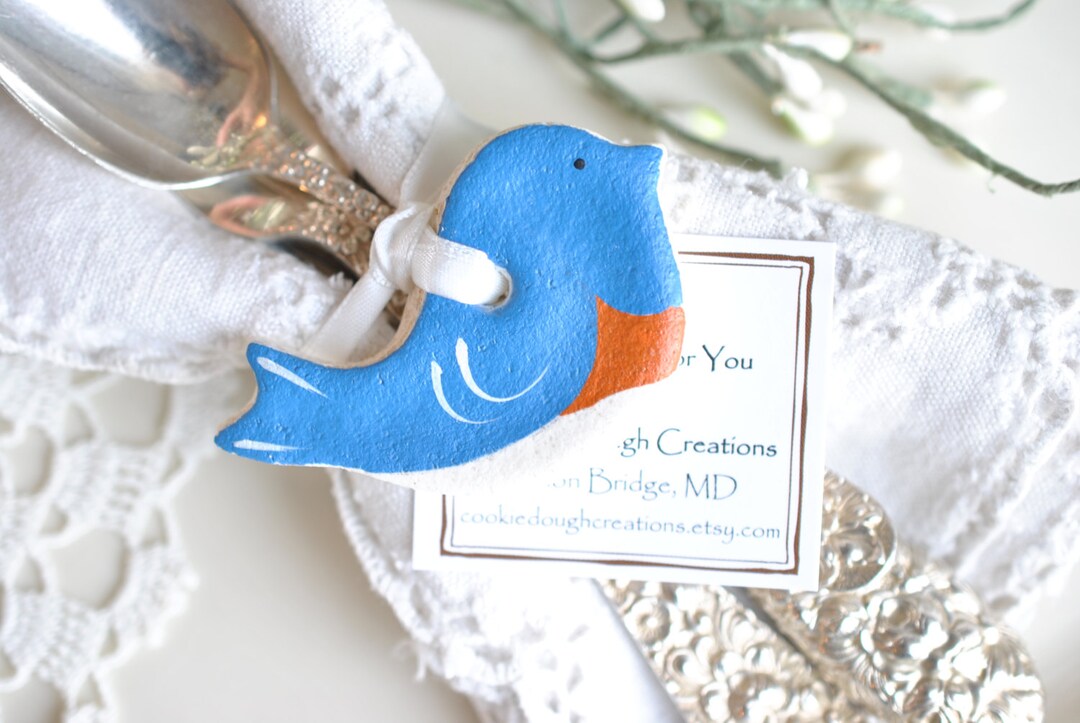 Blue Bird Decorations Set of 10 Mini 2 Inch Salt Dough Party Favor ...